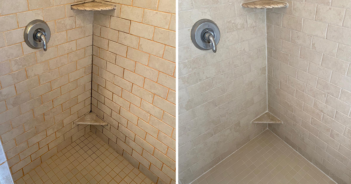 Our Grout Sealing Specialists Successfully Restored This Tile Shower in ...